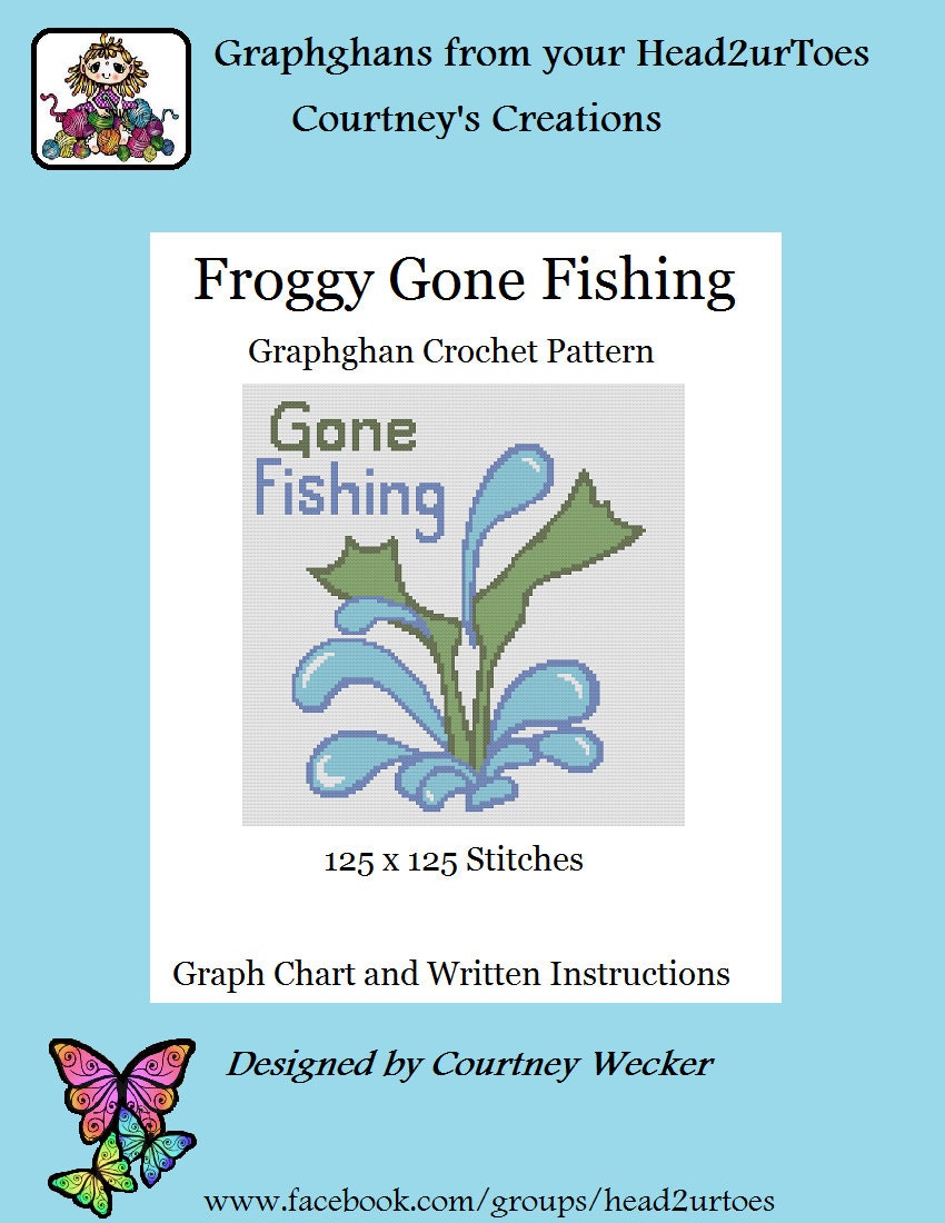 Froggy Gone Fishing - Graphghan Crochet Pattern - Etsy