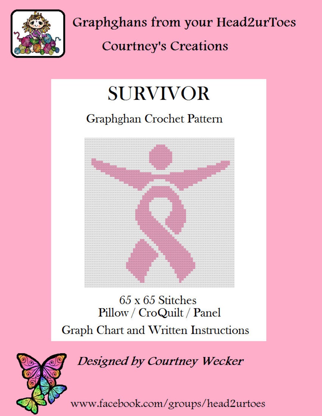 Survivor - Graphghan Crochet Pattern - Pillow / Panel / Croquilt - Etsy