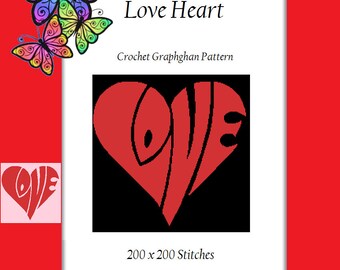 Rose With Heart Graphghan Graph Afghan Pattern - Etsy