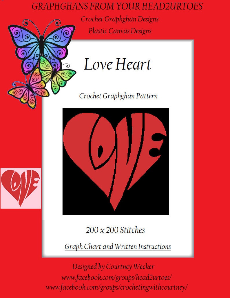 Love Heart Graphghan Crochet Pattern | Etsy