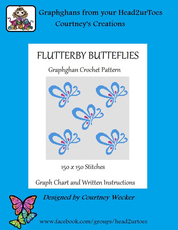 Flutterby Butterflies Graphghan Crochet Pattern | Etsy