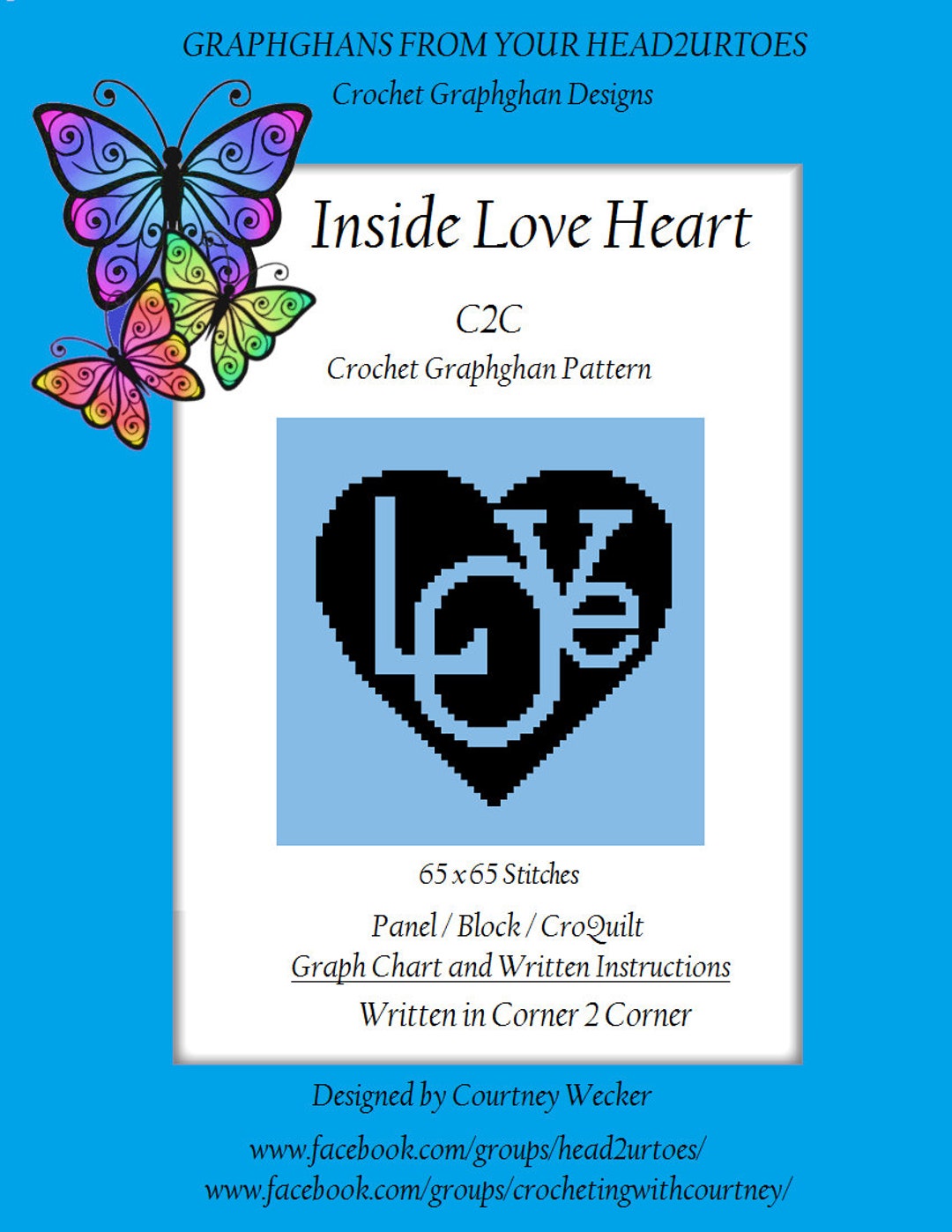 Inside Love Heart - C2C Graphghan Pattern - Etsy