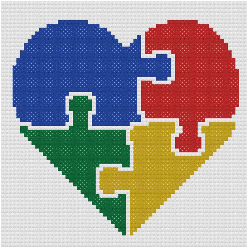 Autism Heart - Graphghan Crochet Pattern - Etsy