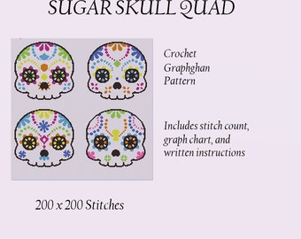 Sugar Skull Graphghan Pattern - Etsy