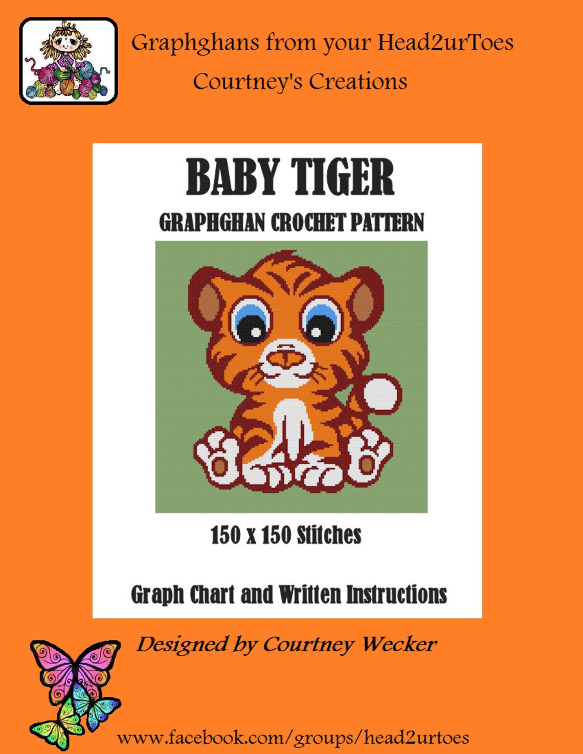 Baby Tiger - Graphghan Crochet Pattern - Etsy