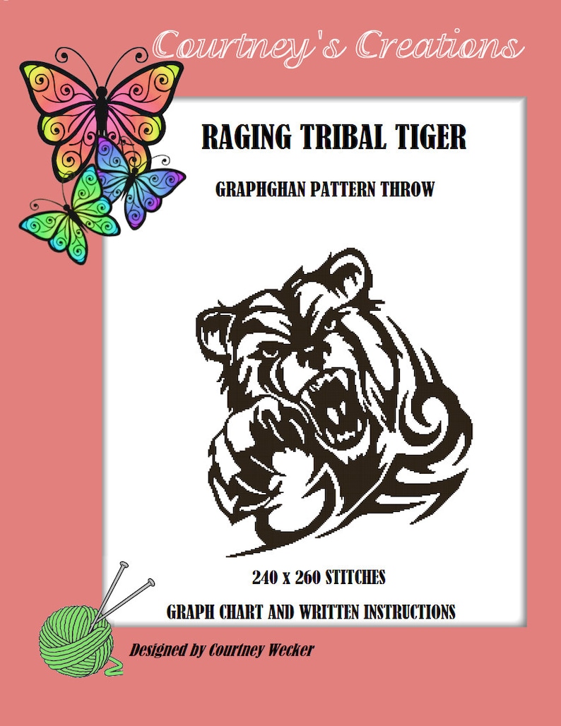 Raging Tiger - Graphghan Throw Pattern - Etsy