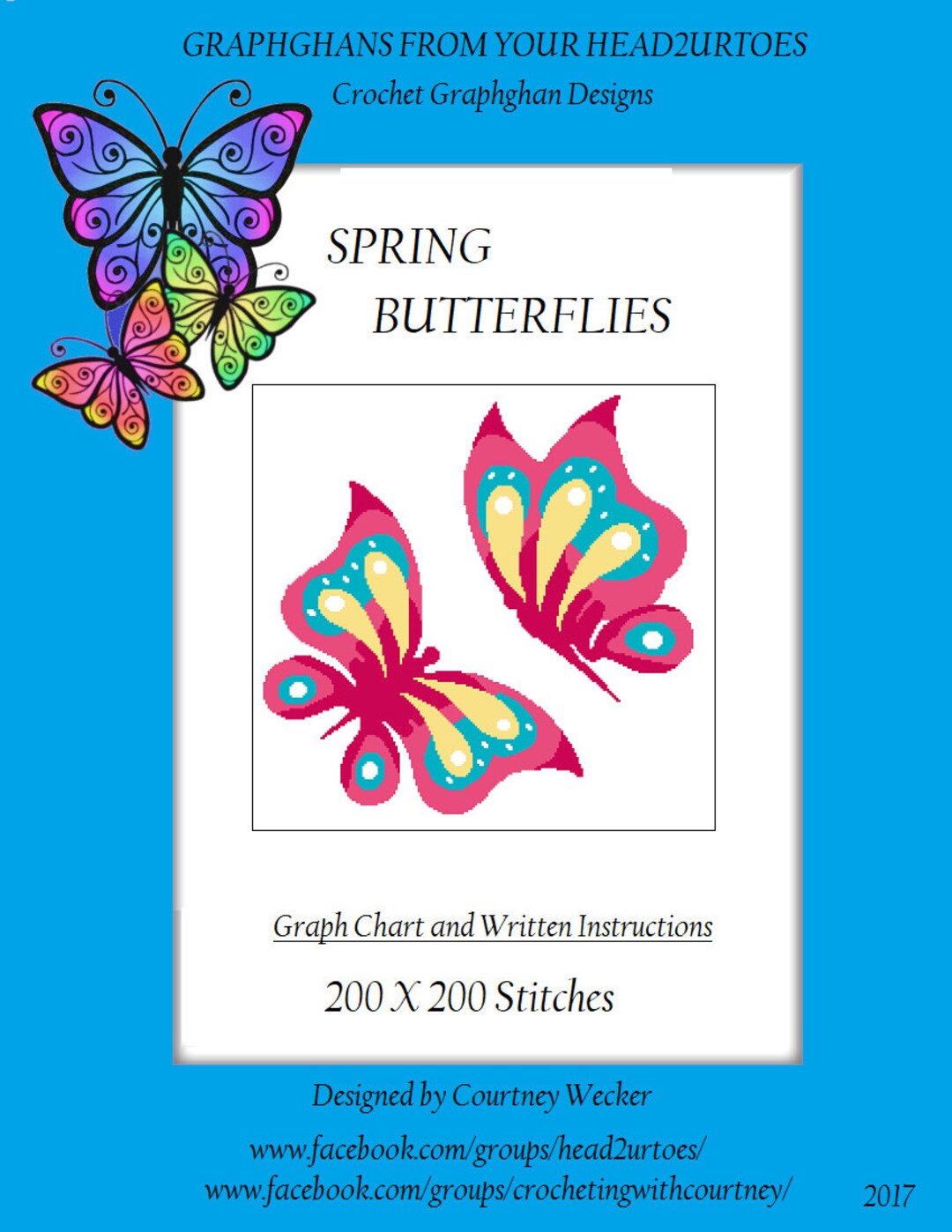 Spring Butterflies - Crochet Graphghan Pattern - Etsy