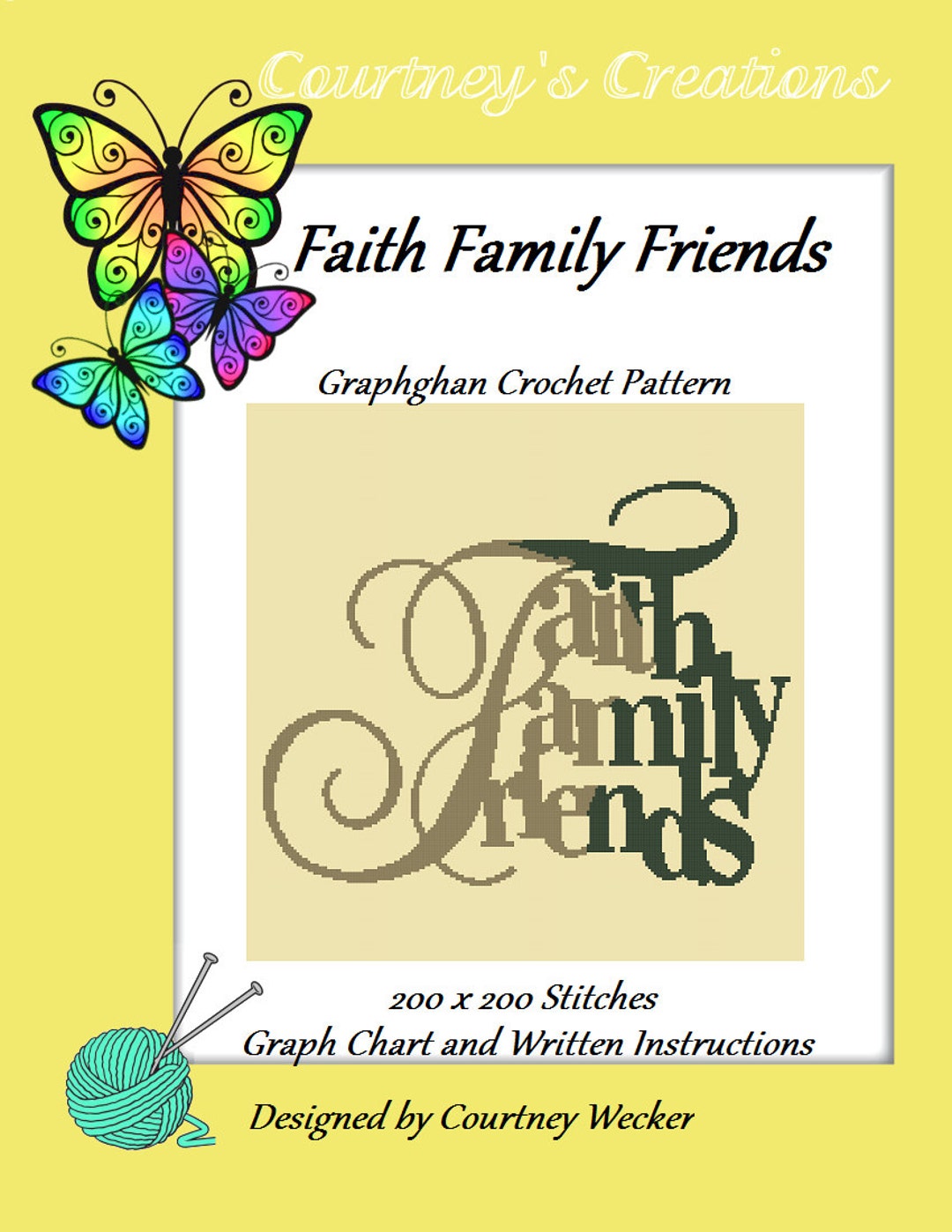 Faith Family Friends - Graph Chart and Written Instructions - Etsy