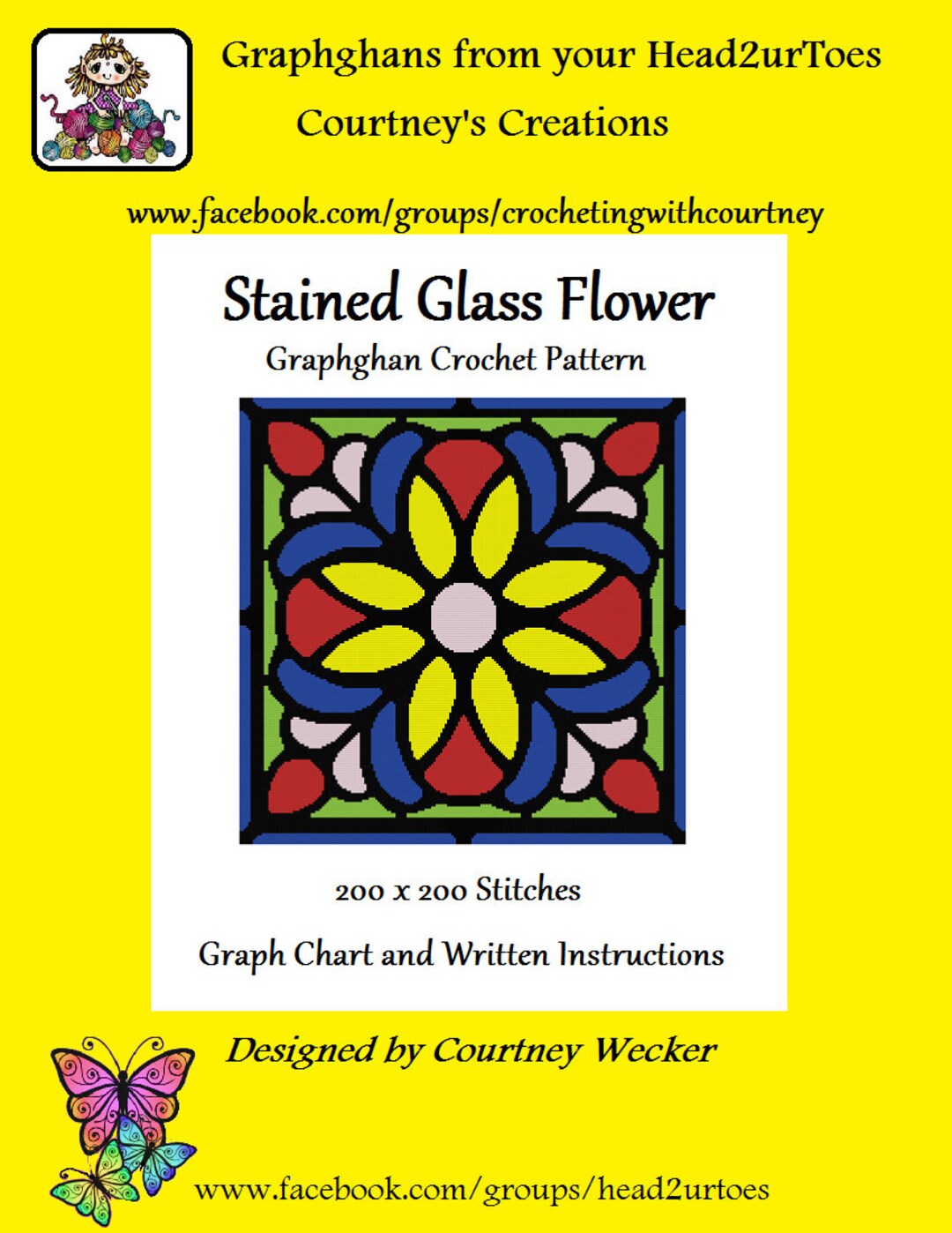 Stained Glass Flower - Graphghan Crochet Pattern - Etsy