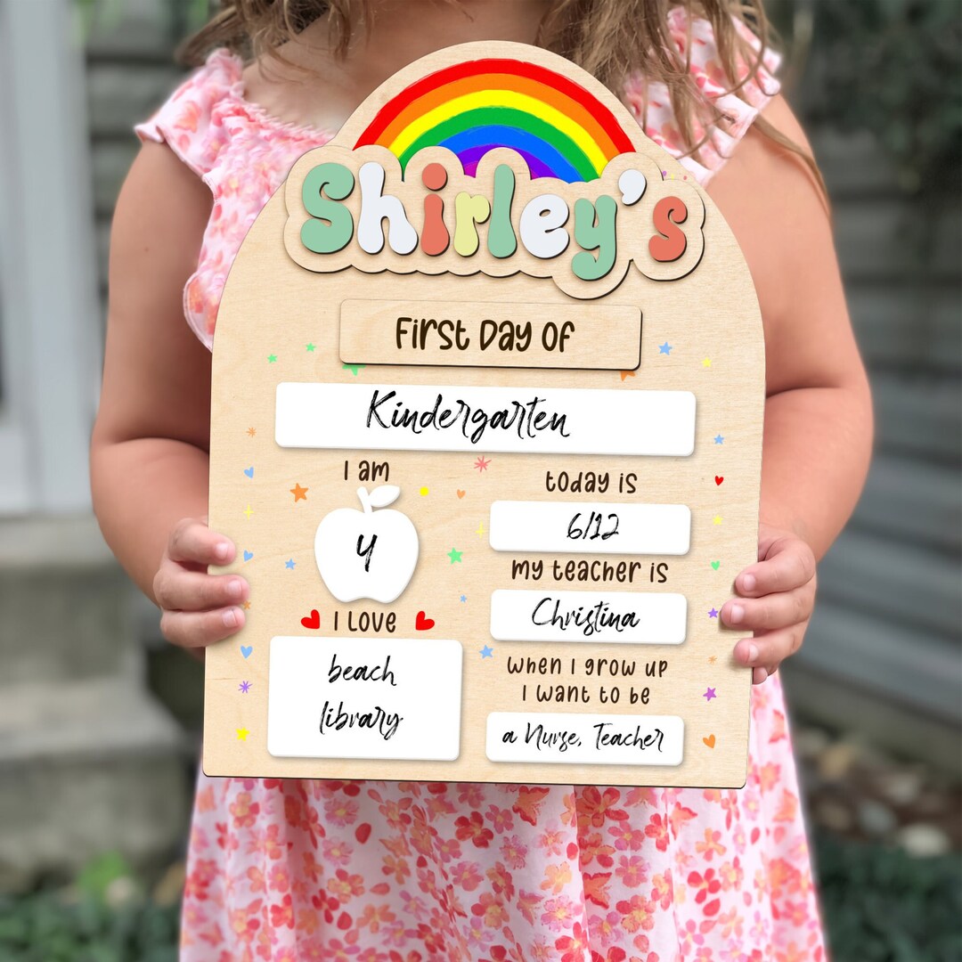 Interchangeable First Day Name Sign, First Day of School Sign, Back to ...