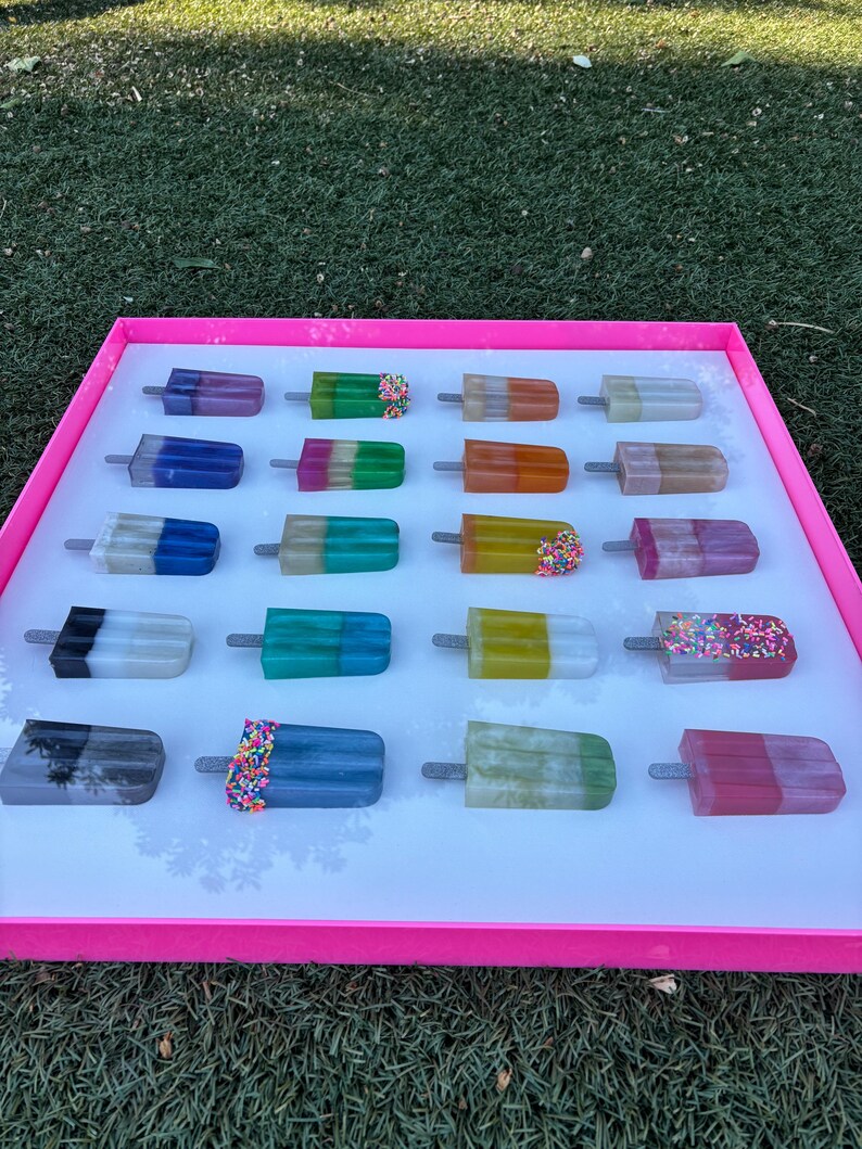 Resin Art, Heart Art, Popsicle Art, Wall Art - Etsy