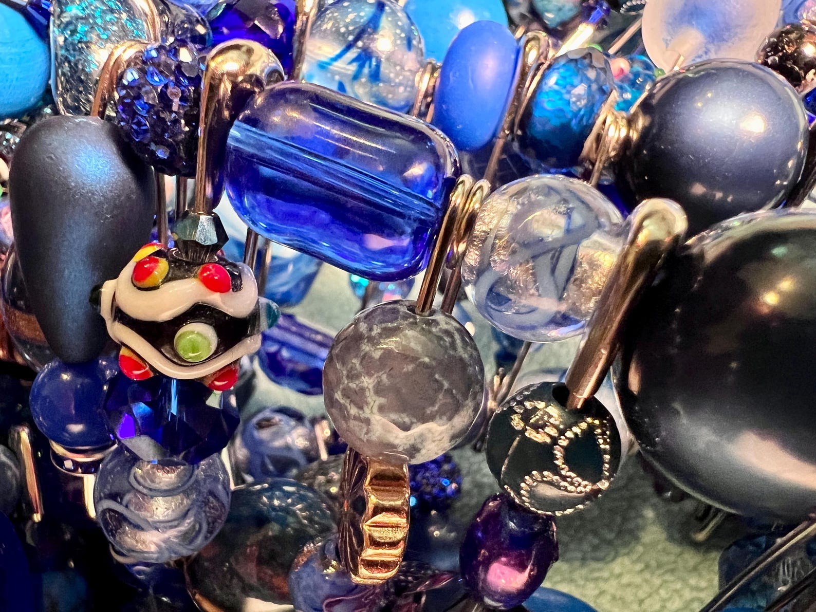 Funk & Chunky Handmade Dark Blue Safety Pin Bracelet Created From High ...