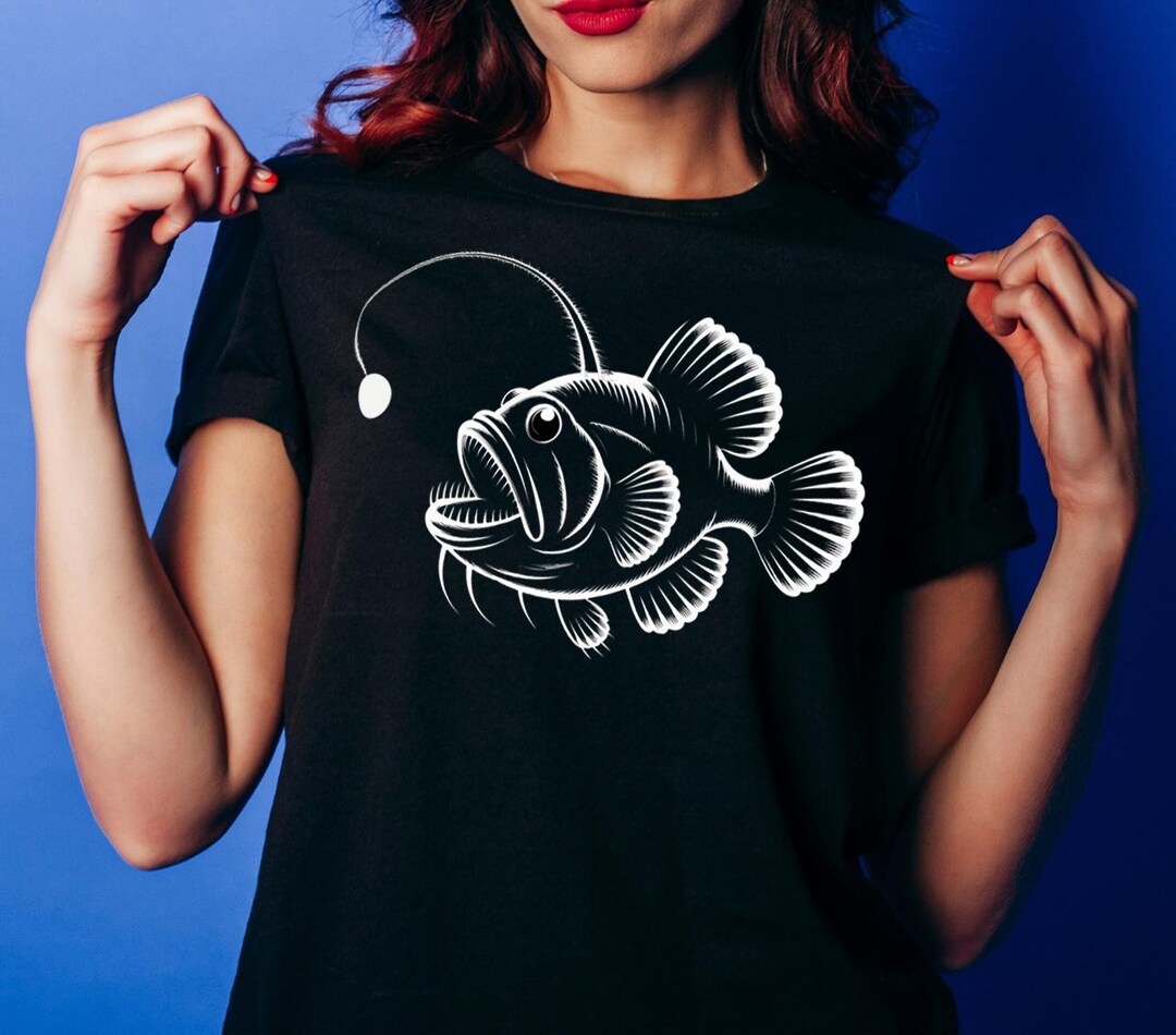 Anglerfish Deep Sea T-shirt – Marine Biology & Dark Ocean Aesthetic Tee ...