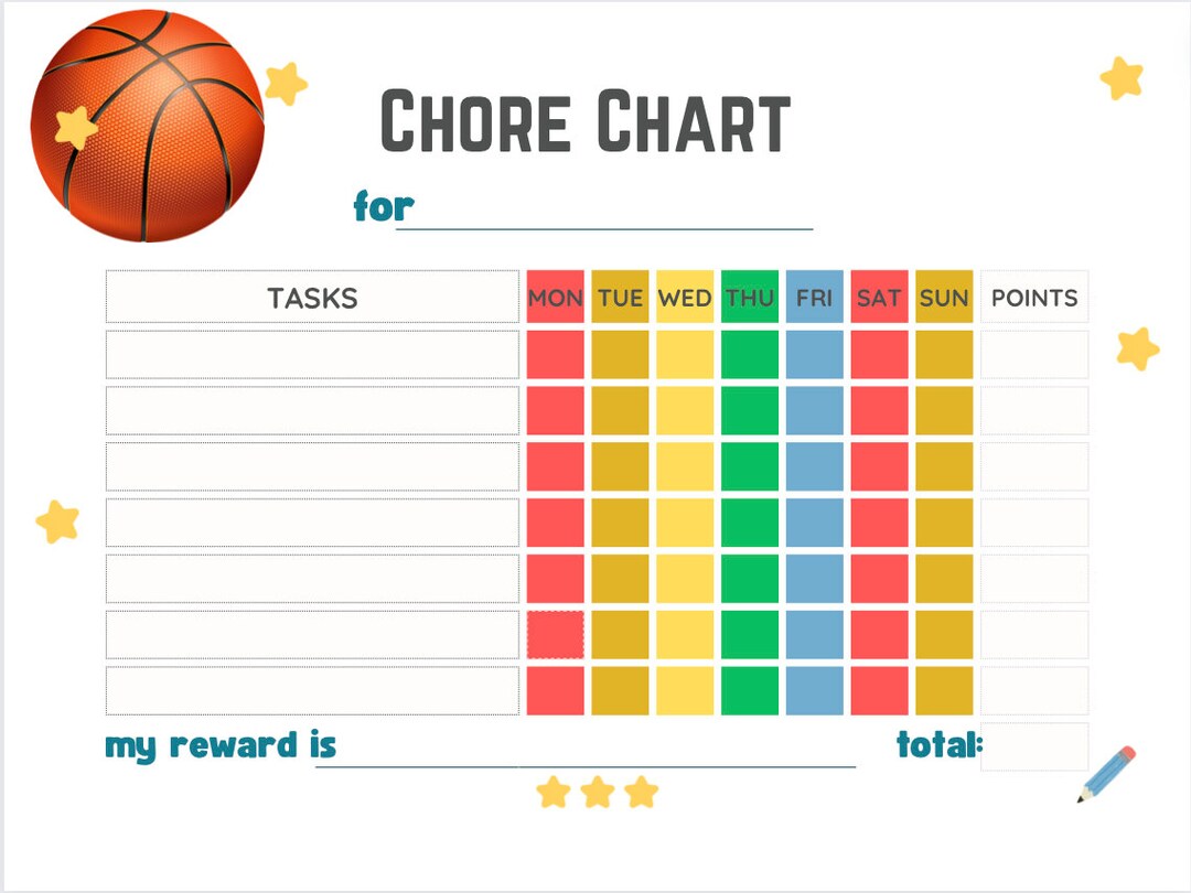 Chore Chart - Sports - Etsy