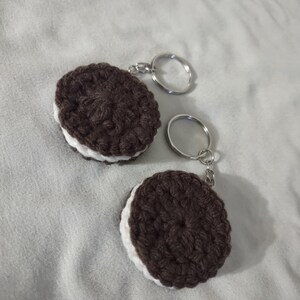 Crochet "oreo Cookie" Keychain - Etsy