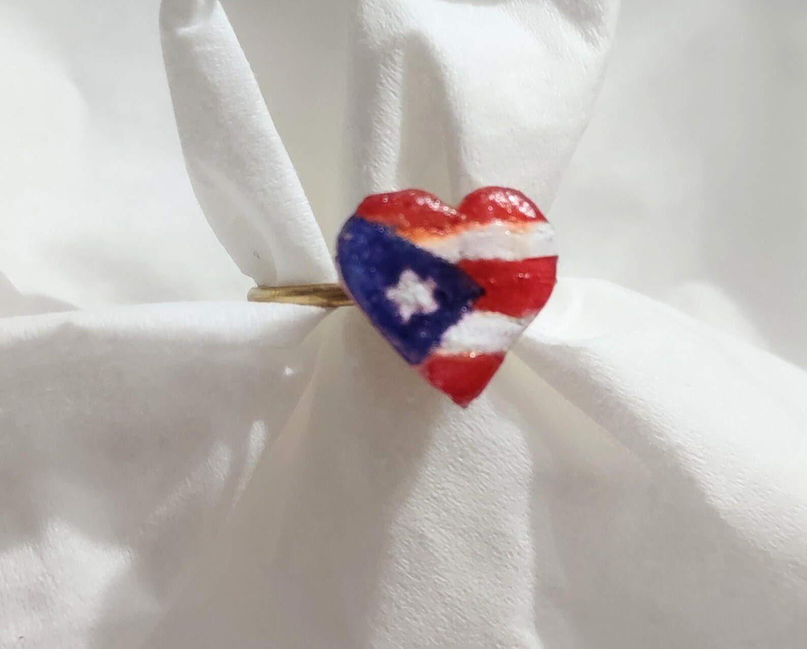 Puerto Rican Flag-heart Shaped Ring - Etsy