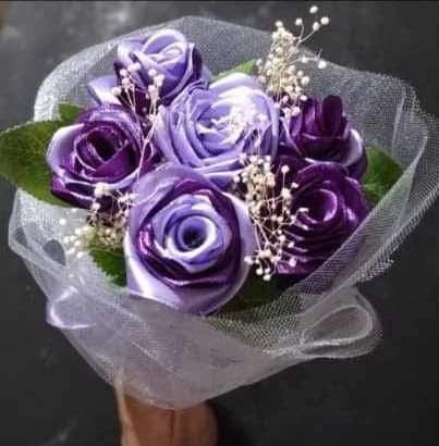6 Piece (standard) Purple Rose Bouquet - Etsy