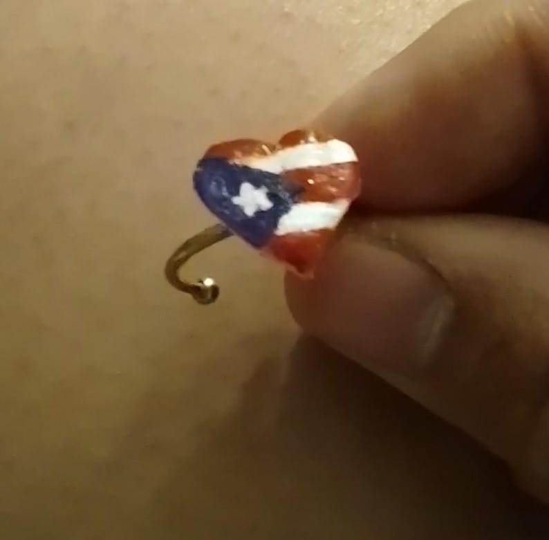 Puerto Rican Flag-heart Shaped Ring - Etsy