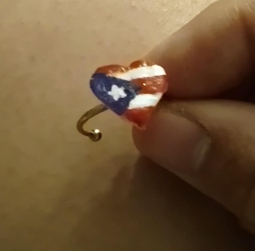 Puerto Rican Flag-heart Shaped Ring - Etsy