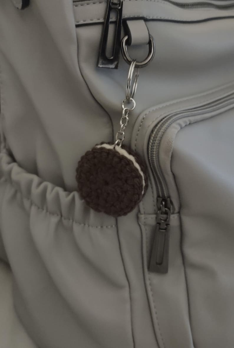 Crochet "oreo Cookie" Keychain - Etsy