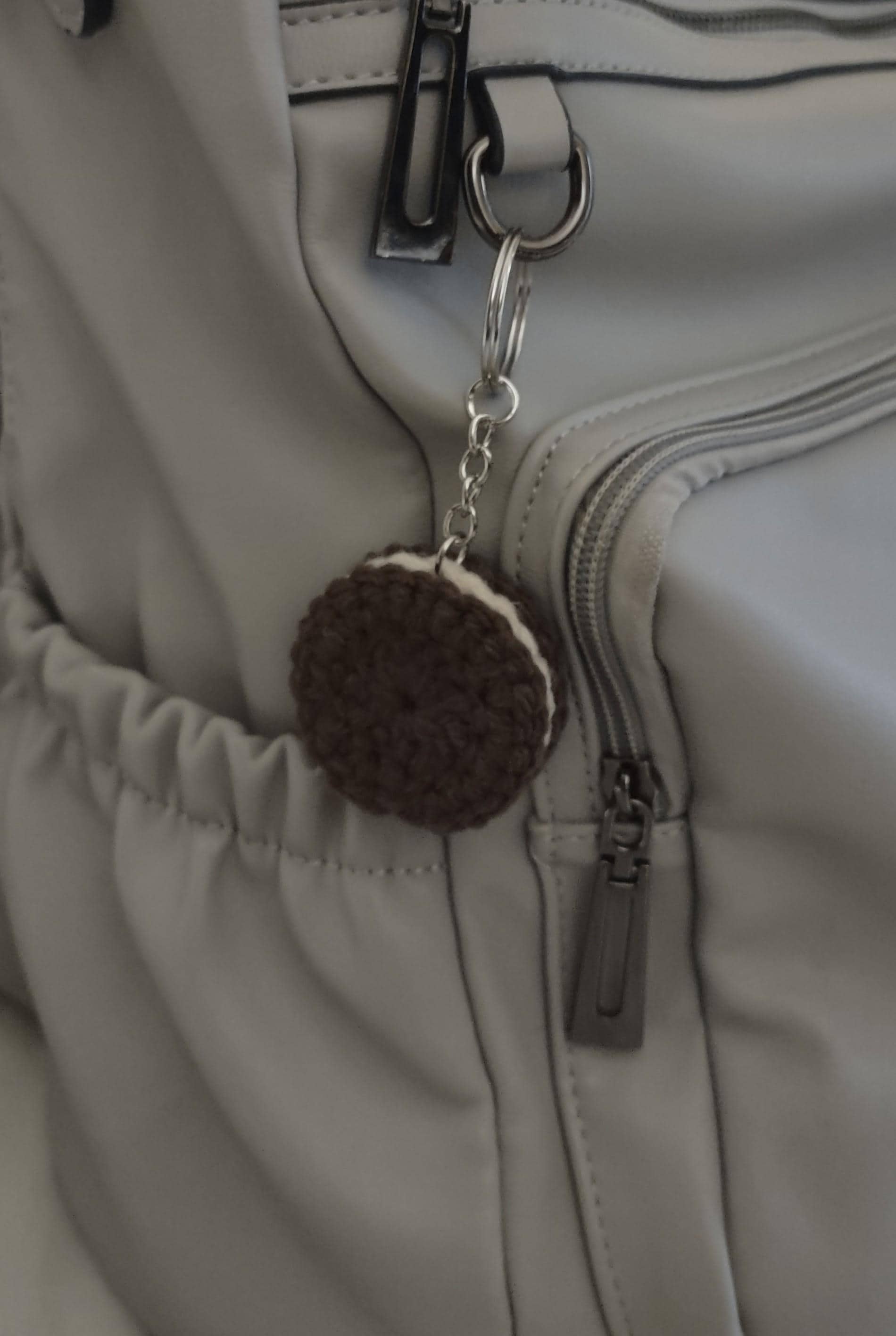 Crochet "oreo Cookie" Keychain - Etsy