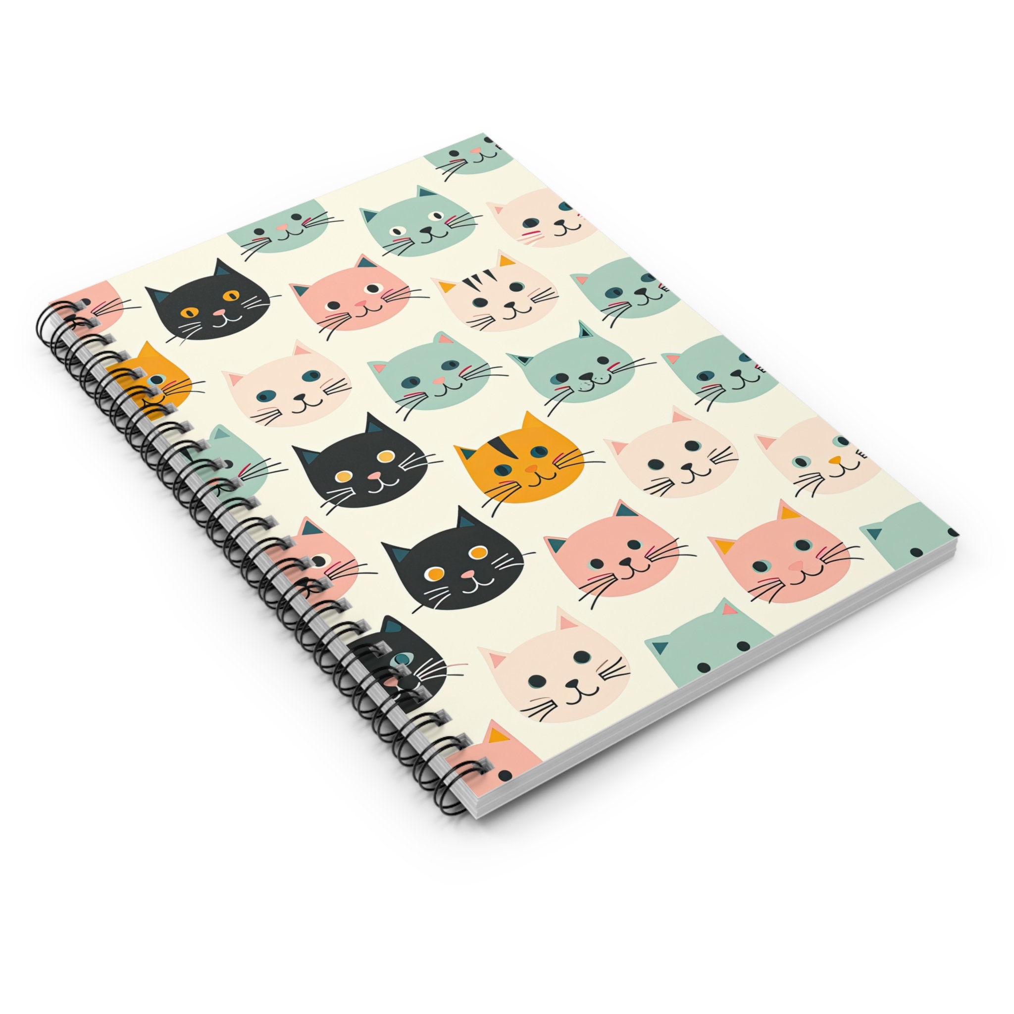 Cat Notebook Cat Spiral Notebook Lined Journal Cute Cat Lover Kitty ...