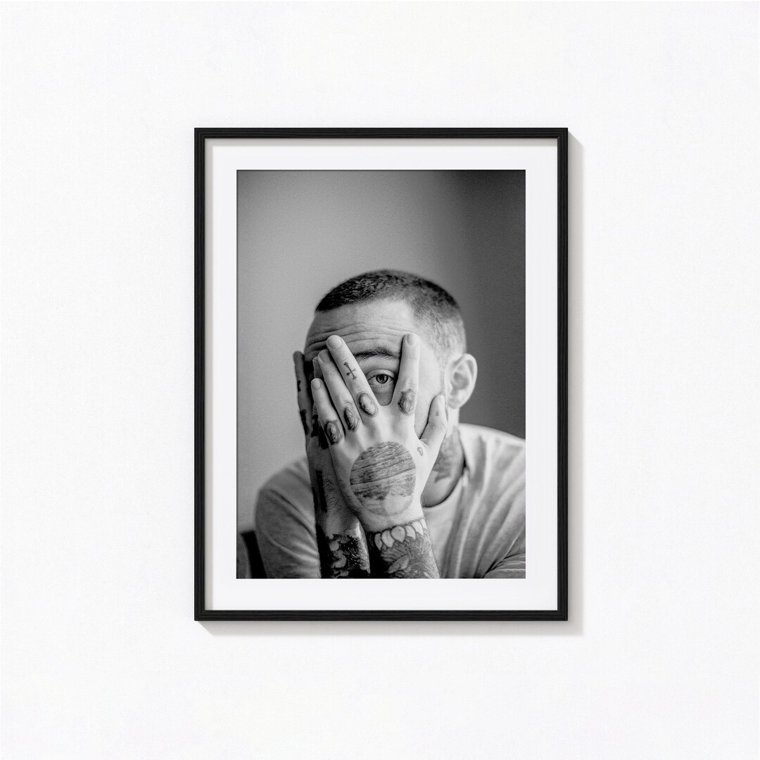 Mac Miller Posters / Mac Miller Black and White Wall Art, Album Cover ...