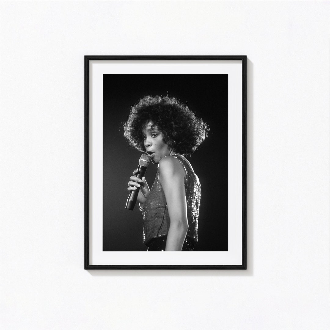 Whitney Houston Posters / Whitney Houston Black and White Wall Art ...