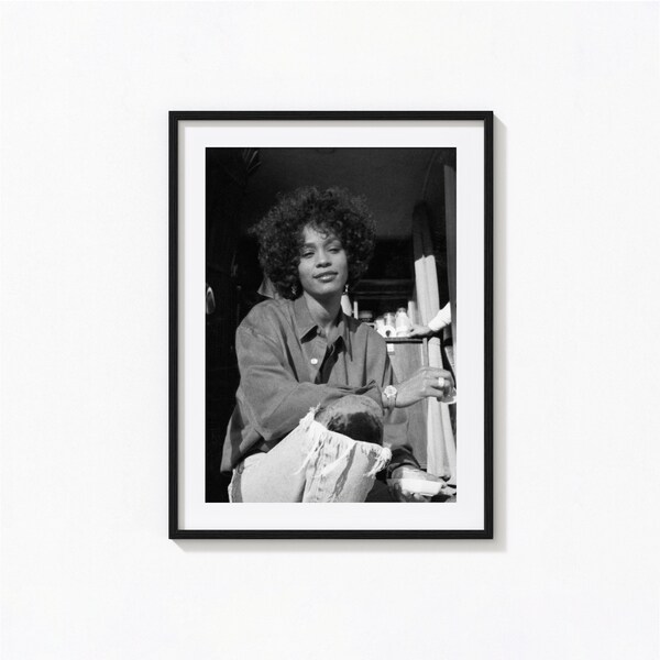 Whitney Houston Black and White Prints - Etsy