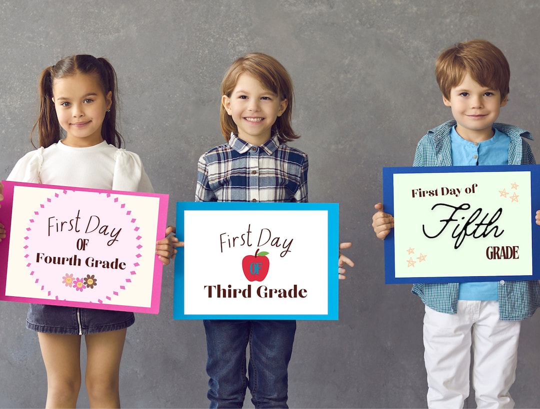 Back to School First Day of School Bundle Signs (pre-school to 6th ...