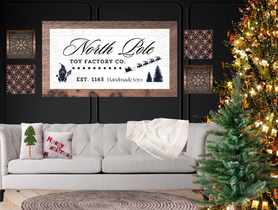North Pole Toy Factory Co. Christmas Holiday Print. - Etsy