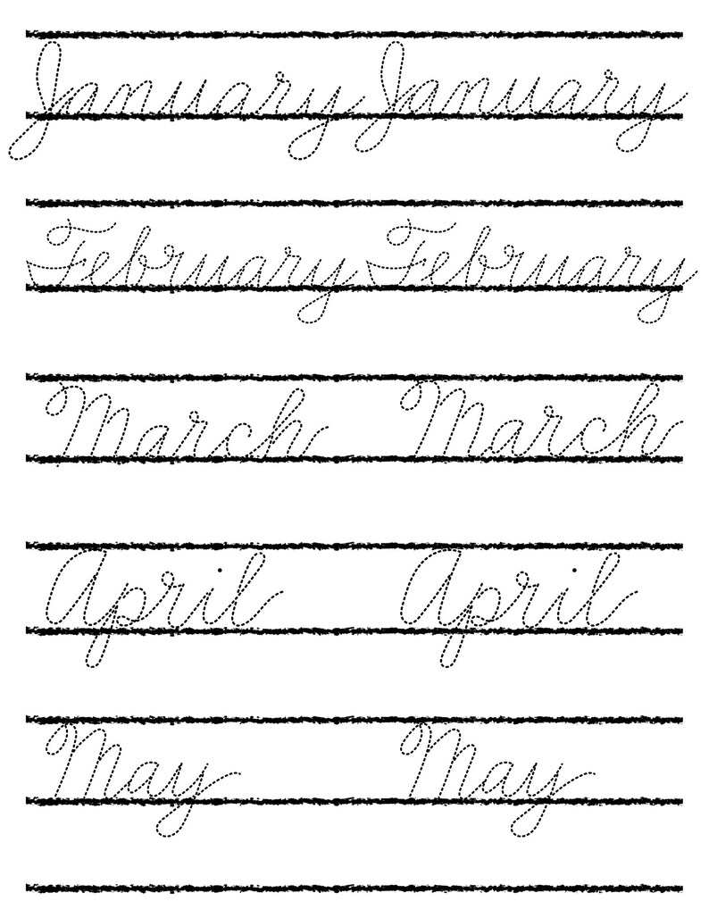 Printable Traceable Cursive Alphabet and Words - Etsy