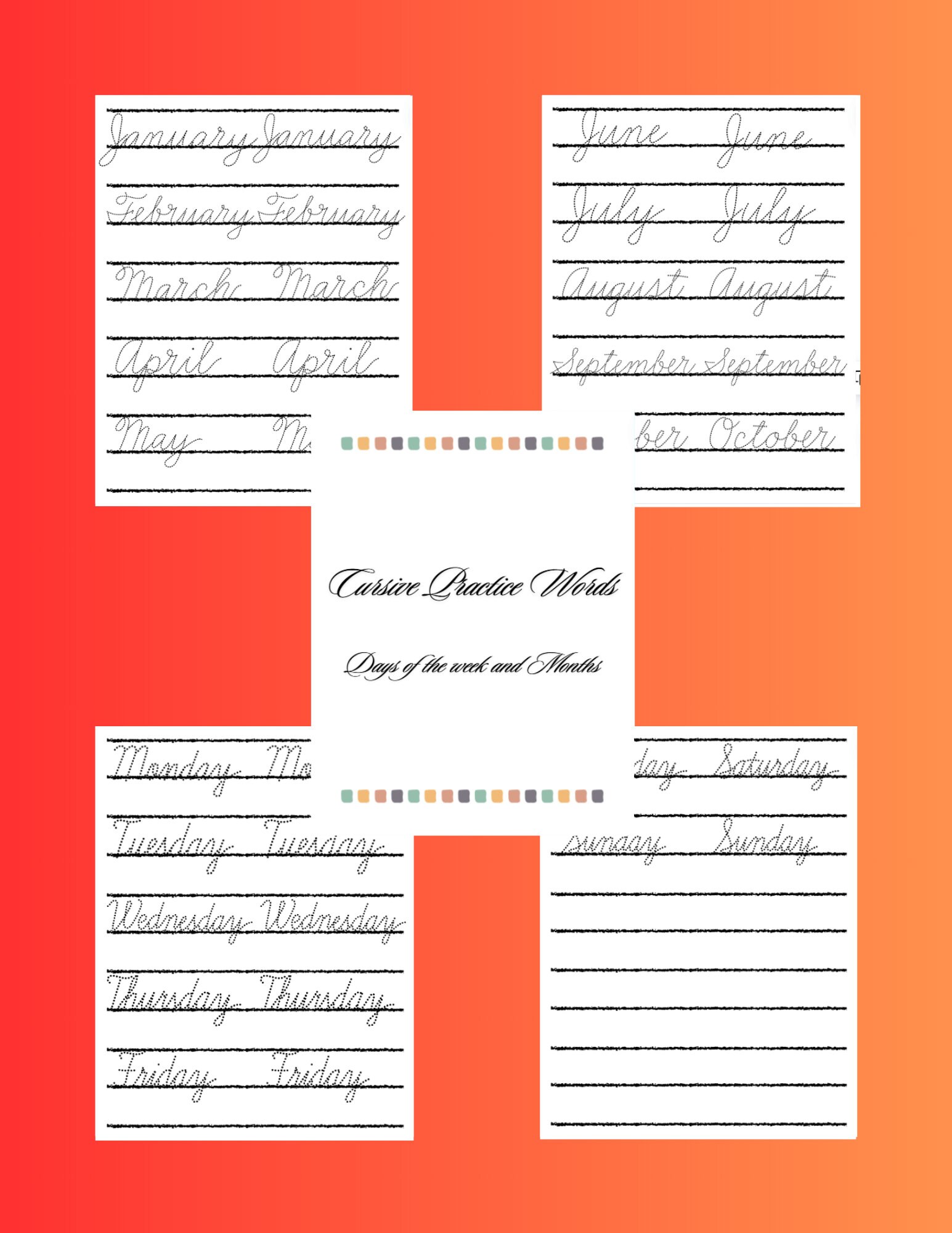 Printable Traceable Cursive Alphabet and Words - Etsy