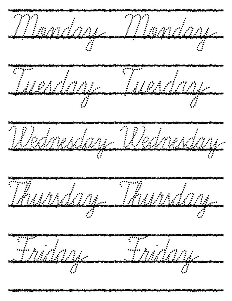 Printable Traceable Cursive Alphabet and Words - Etsy