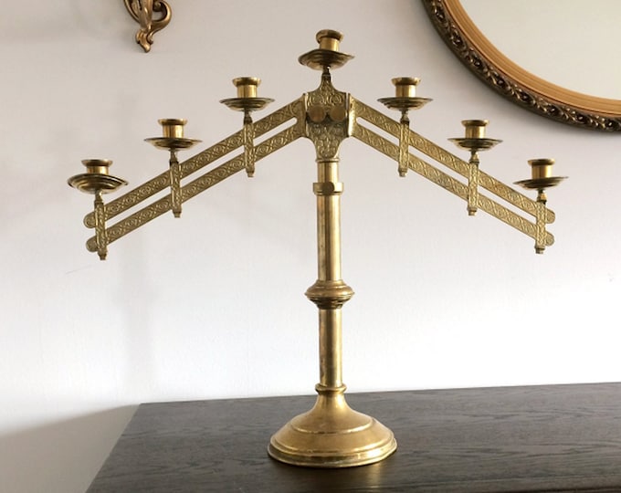 Antique 1898 Brass Candelabra Benziger Bros New York, Catholic Church ...