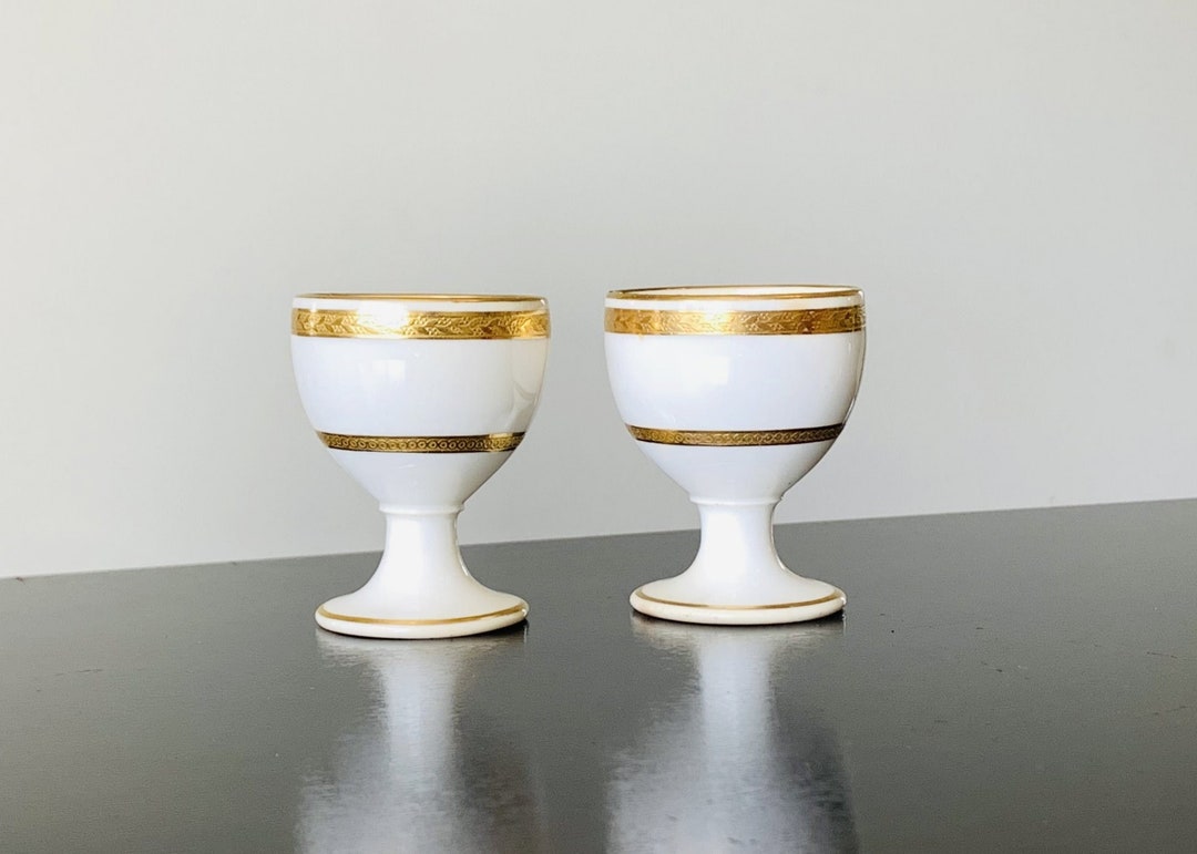 Antique Minton Tiffany & Co Egg Cups Gold Encrusted Bands, Pair of ...