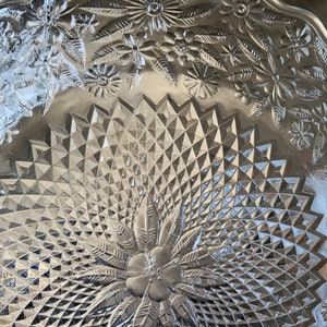 Indiana Glass Sandwich Plate, Pineapple & Floral Pattern, 11 1/2" Tray ...