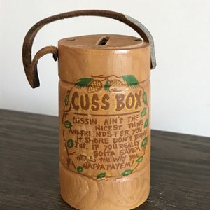 Wood Novelty Cuss Box Bank - Etsy