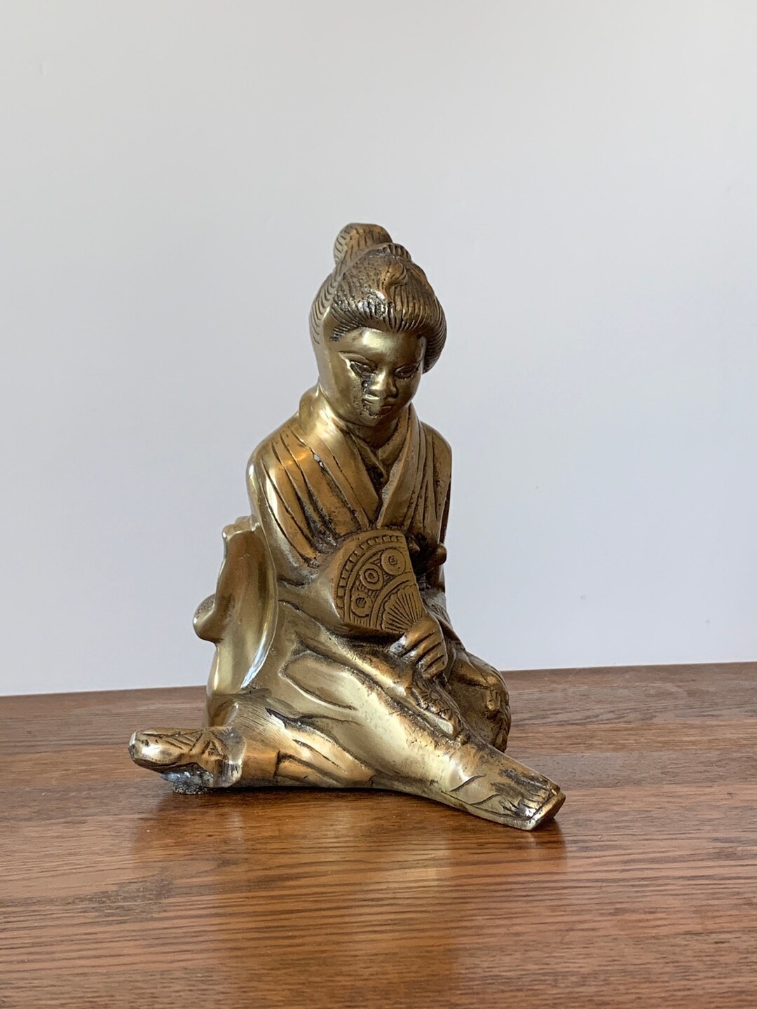 Cast Brass Asian Geisha Girl Figurine - Etsy