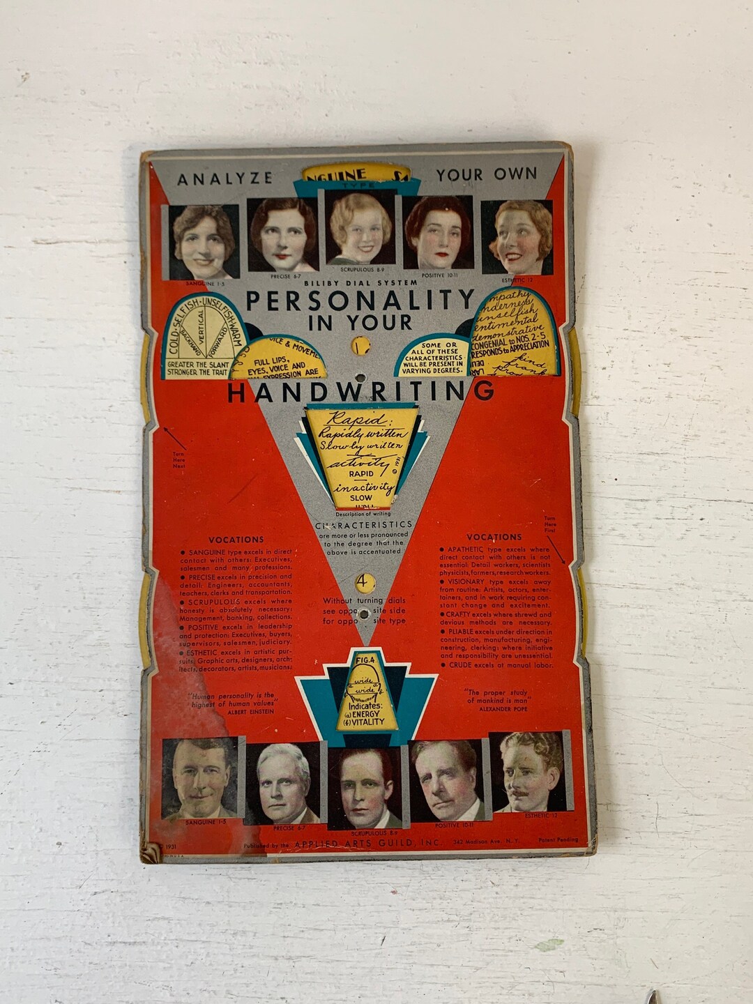 1931 Handwriting Analysis Chart Applied Arts Guild Litho - Etsy