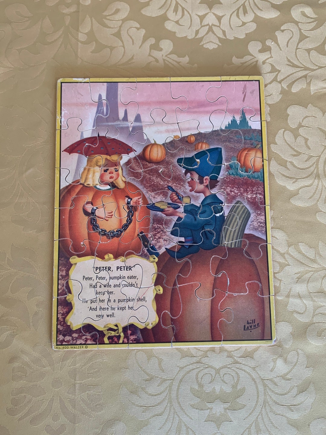 Walzer Wooden Jigsaw Puzzle, Peter Peter Pumpkin Eater - Etsy