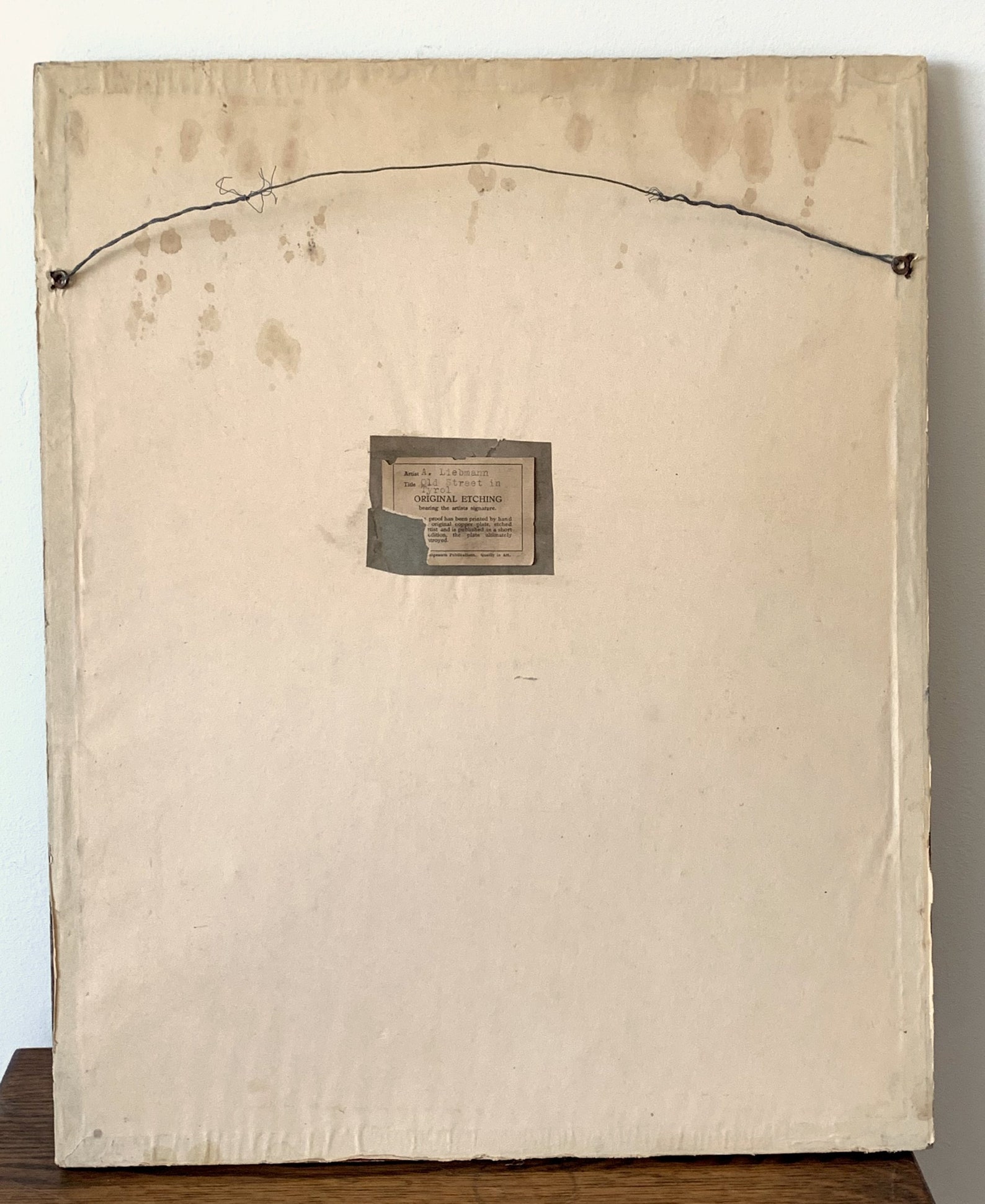 Color Etching Alexander Liebmann Old Wood Frame old - Etsy