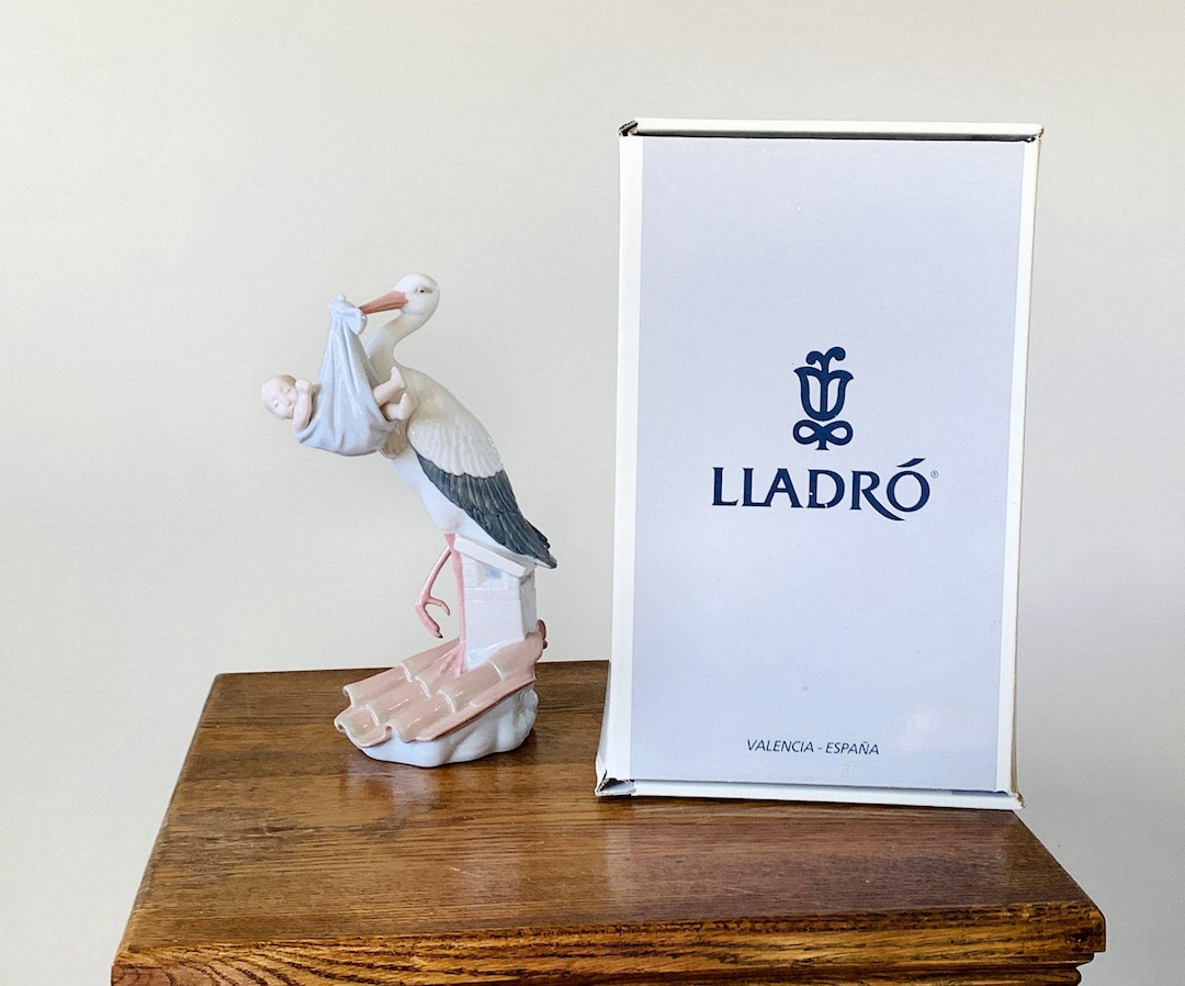 LLADRO 1994 Special Gift It's A Boy Porcelain Figurine, 9 3/4" Stork W ...