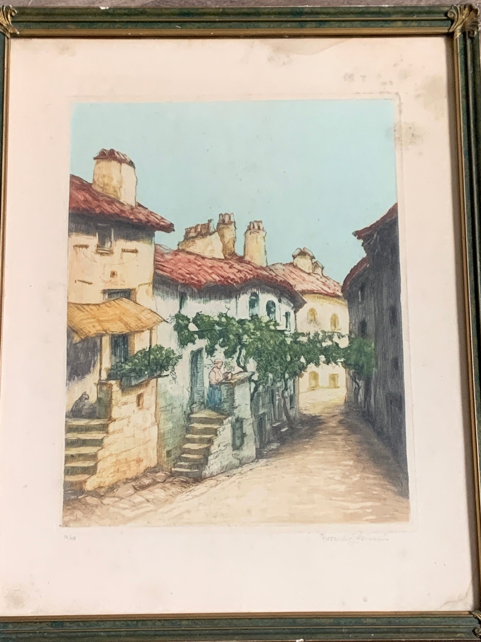 Color Etching Alexander Liebmann Old Wood Frame old - Etsy