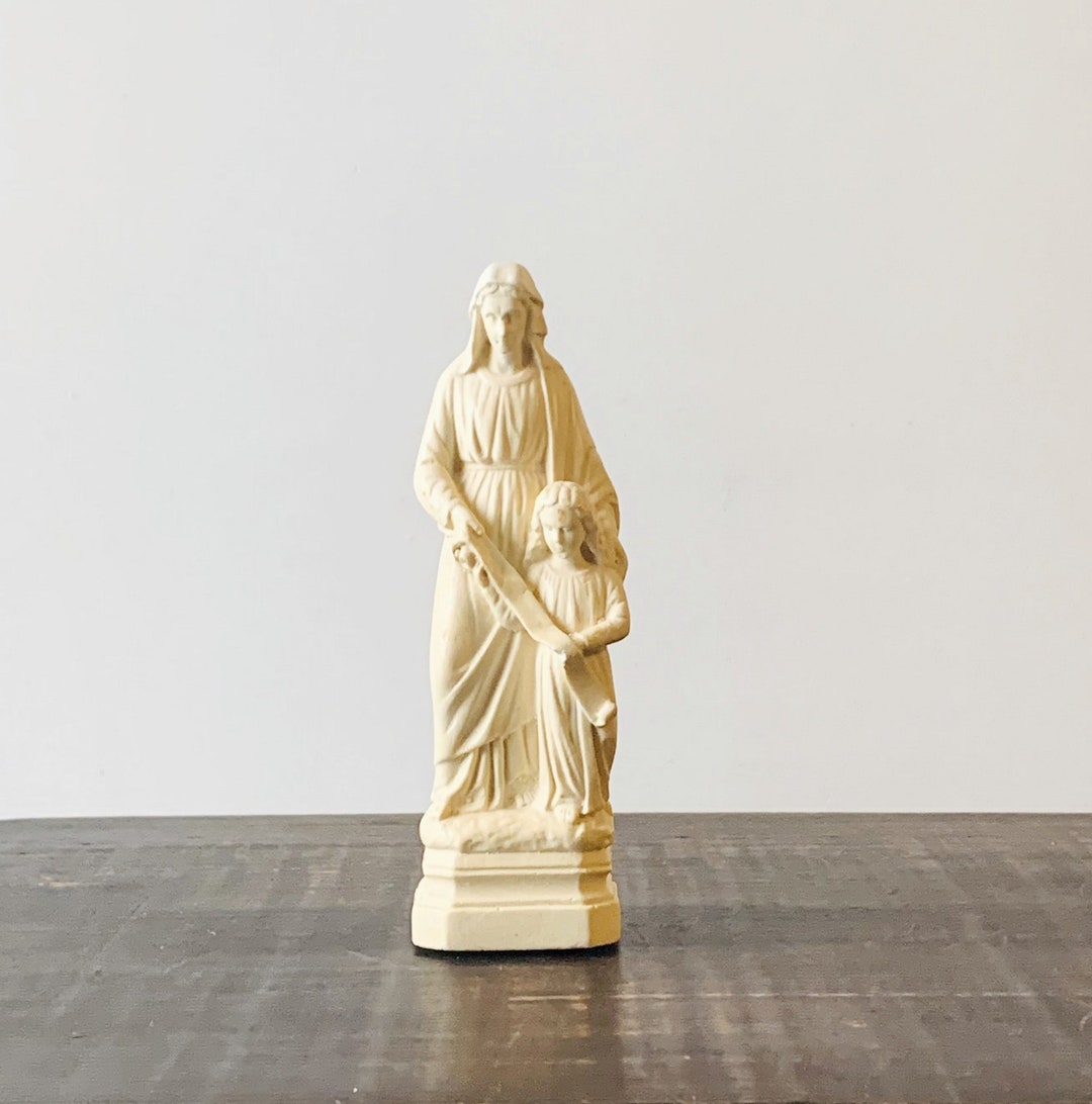 Virgin Mary & Jesus Ivory Resin Figurine, Catholic Christian Religious ...
