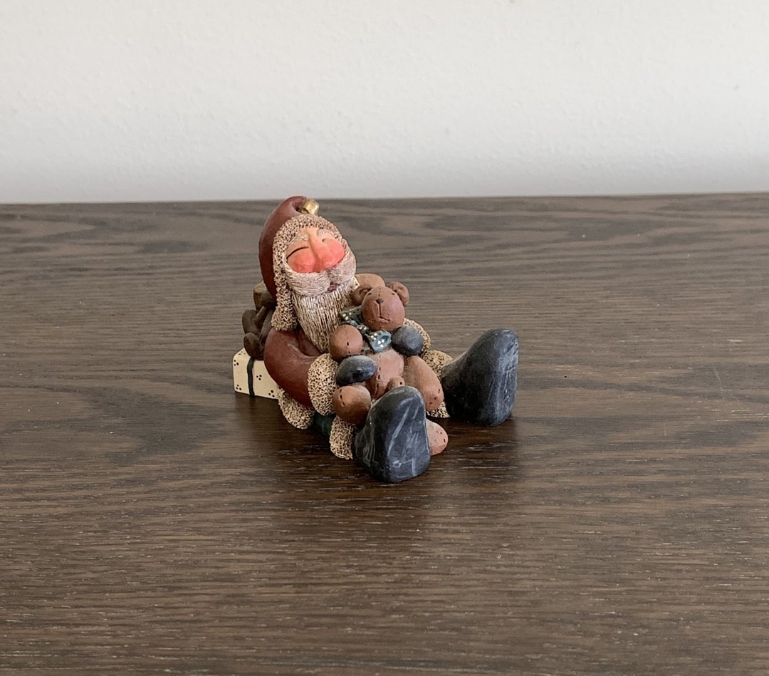 Gail Laura Mini Santa Claus Figurine 1992, St Nicholas With Teddy Bears ...