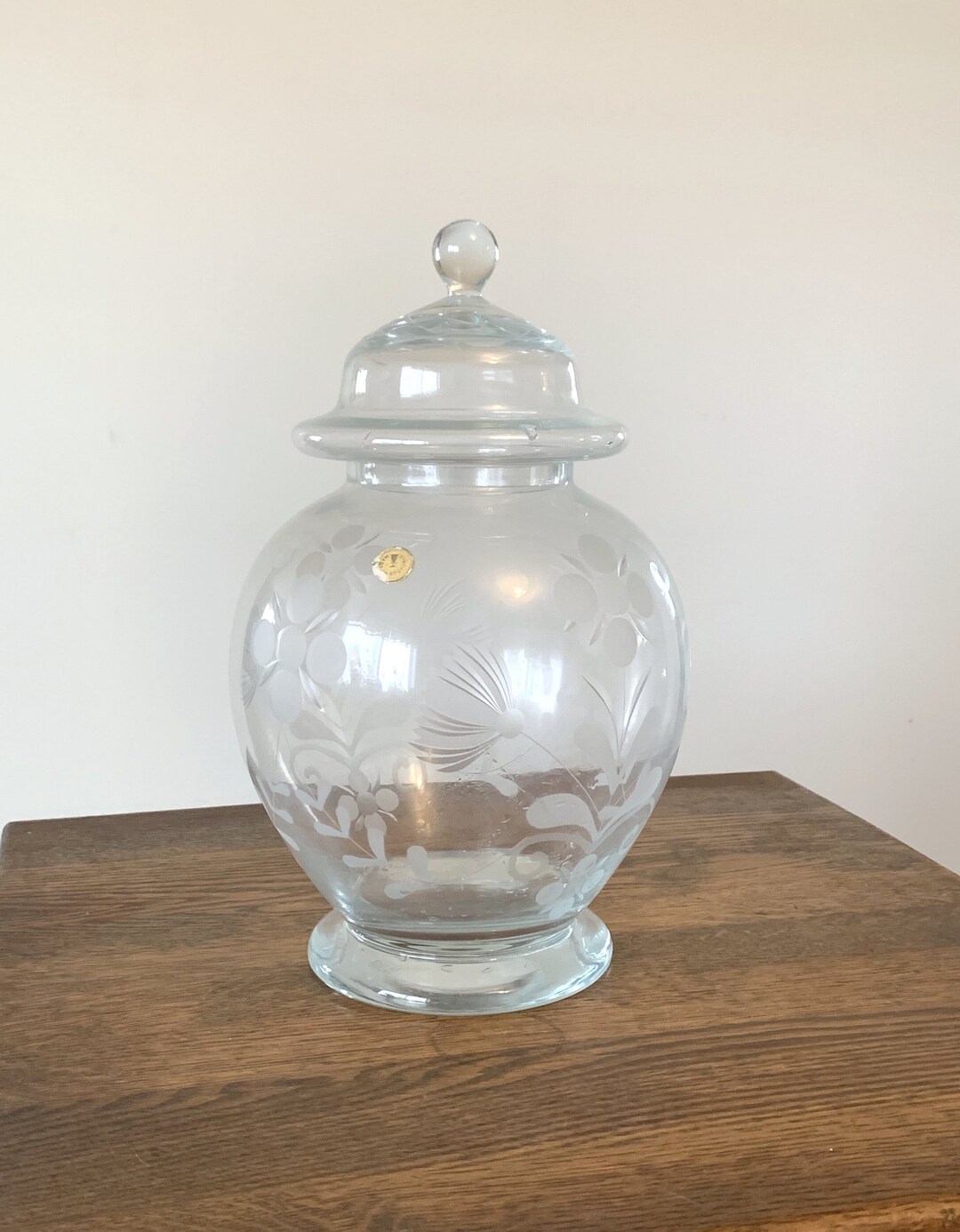 Etched Cut Crystal Apothecary Jar, Made in Romania, 10 1/2 - Etsy