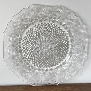 Indiana Glass Sandwich Plate, Pineapple & Floral Pattern, 11 1/2" Tray ...