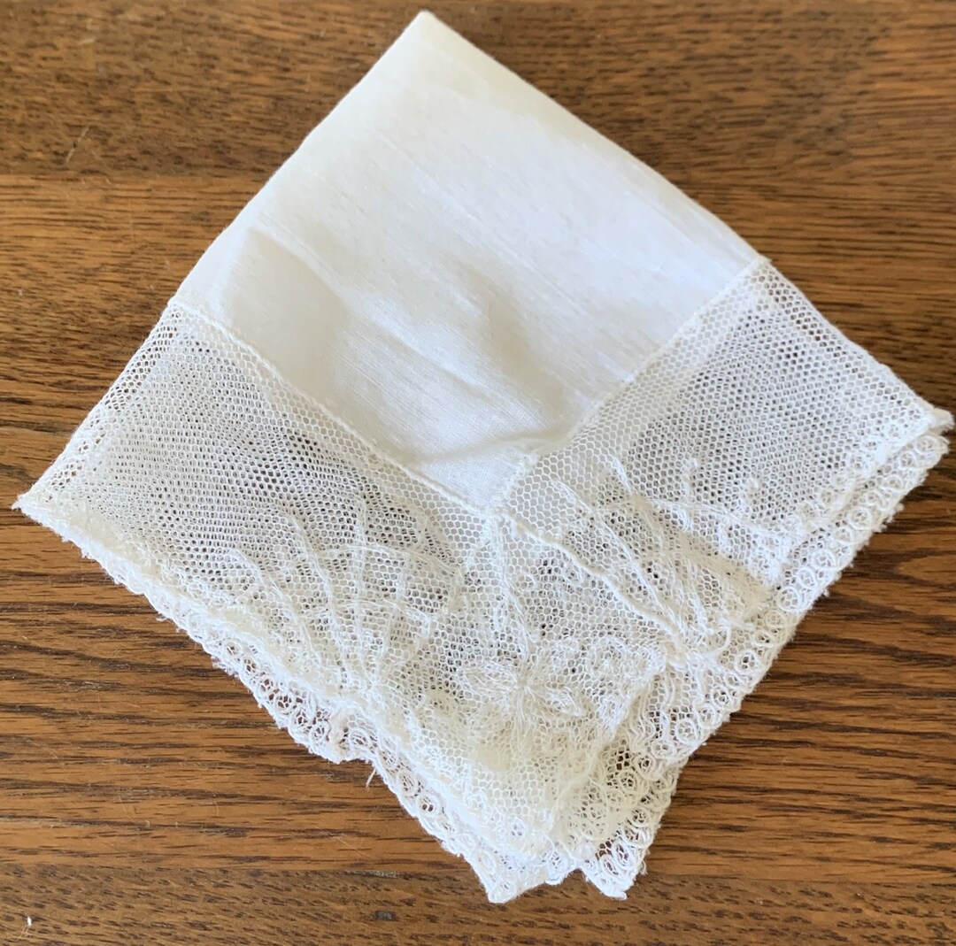 Embroidered Lace Edge Linen Hanky, Ladies Handkerchief - Etsy
