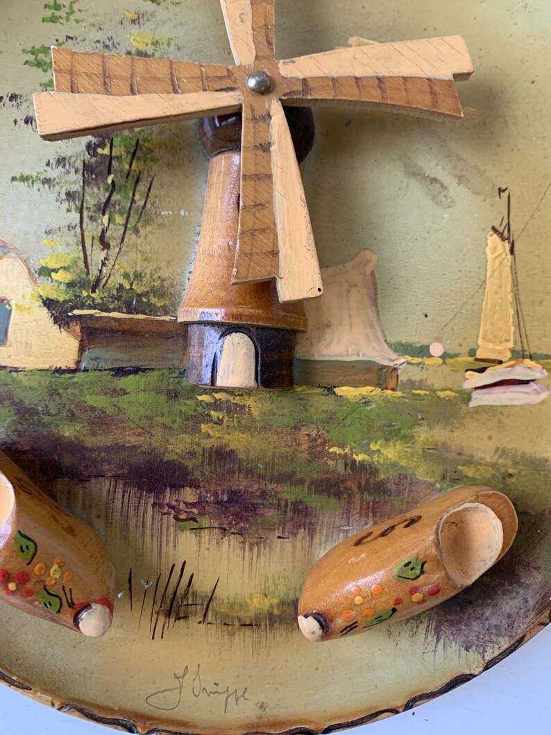 Wooden Dutch Windmill Plates W/ Spinning Blades Set of 2 - Etsy